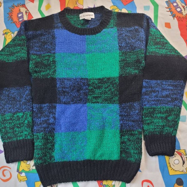 Checkerboard Sweater - Etsy