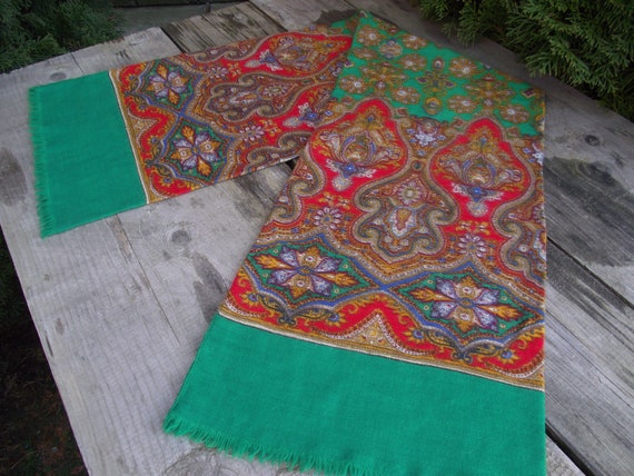 Beautiful Mans Neck Scarf Vintage Soviet Floral Ukrainian - Etsy