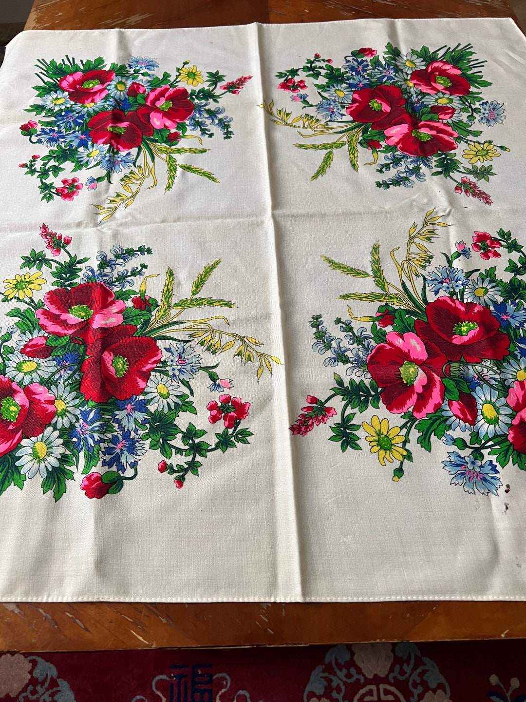 Ukraine Ukrainian Romanian Wool Shawl Russian Scarf Soviet Floral ...