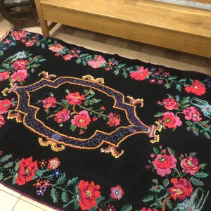 Very Heavy Ukraine Carpet Cross-stitch Old Antique Rug Kilim Embroidery ...