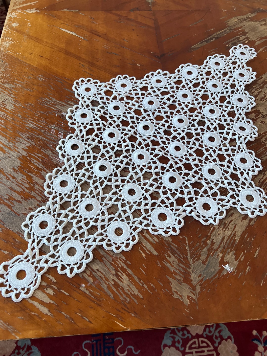 Table Runner Doily Romanian Point Lace Floral Pattern Point Lace ...