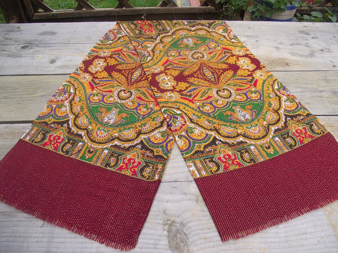Beautiful Man’s Neck Scarf Vintage Soviet Floral Ukrainian Romanian ...