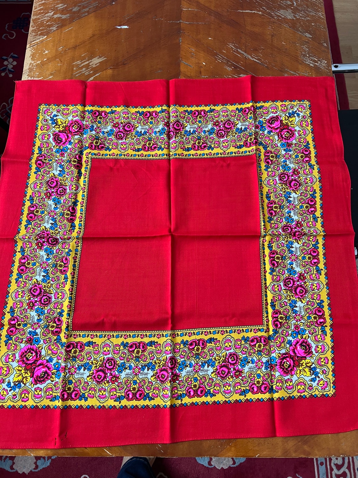 Russian Scarf Floral Shawl Ukrainian Romanian Wool Shawl Old Soviet ...