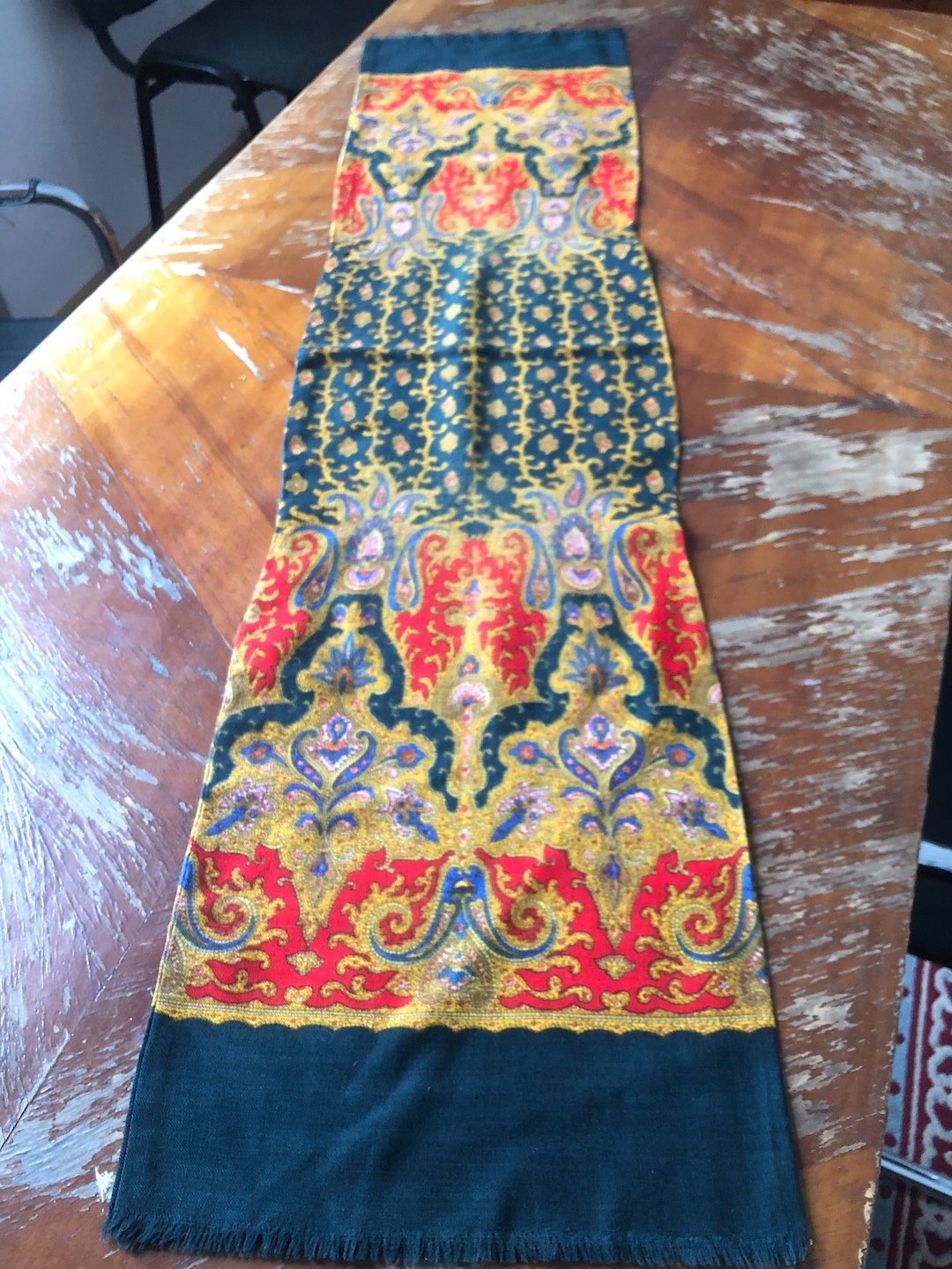 Unique Very Rare Scarf Beautiful Man’s Neck Scarf Vintage Soviet Floral ...