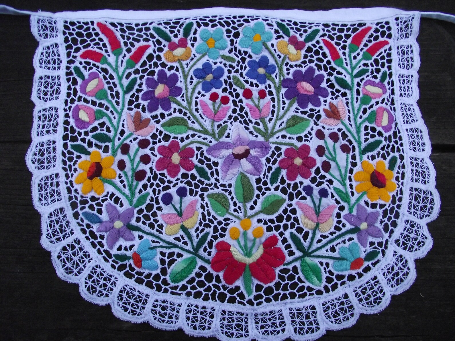 Traditional Hungarian Matyo Apron Skirting Pinafore Hand - Etsy