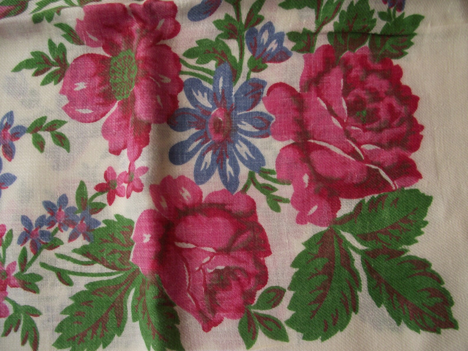 Soviet Floral Shawl 60s Ivory Folk Shawl Cotton Wadding Bright - Etsy