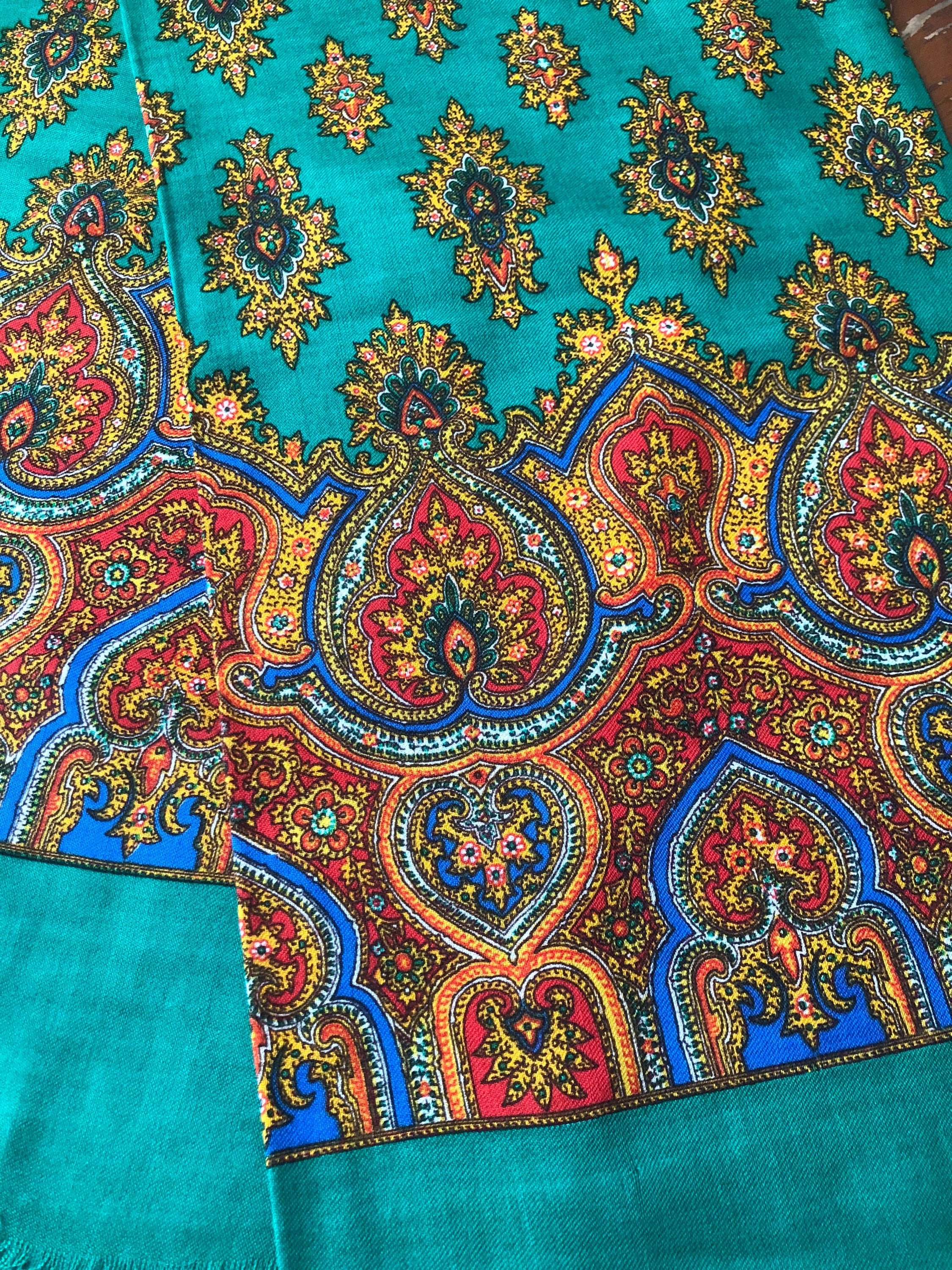 Unique Very Rare Scarf Beautiful Man’s Neck Scarf Vintage Soviet Floral ...