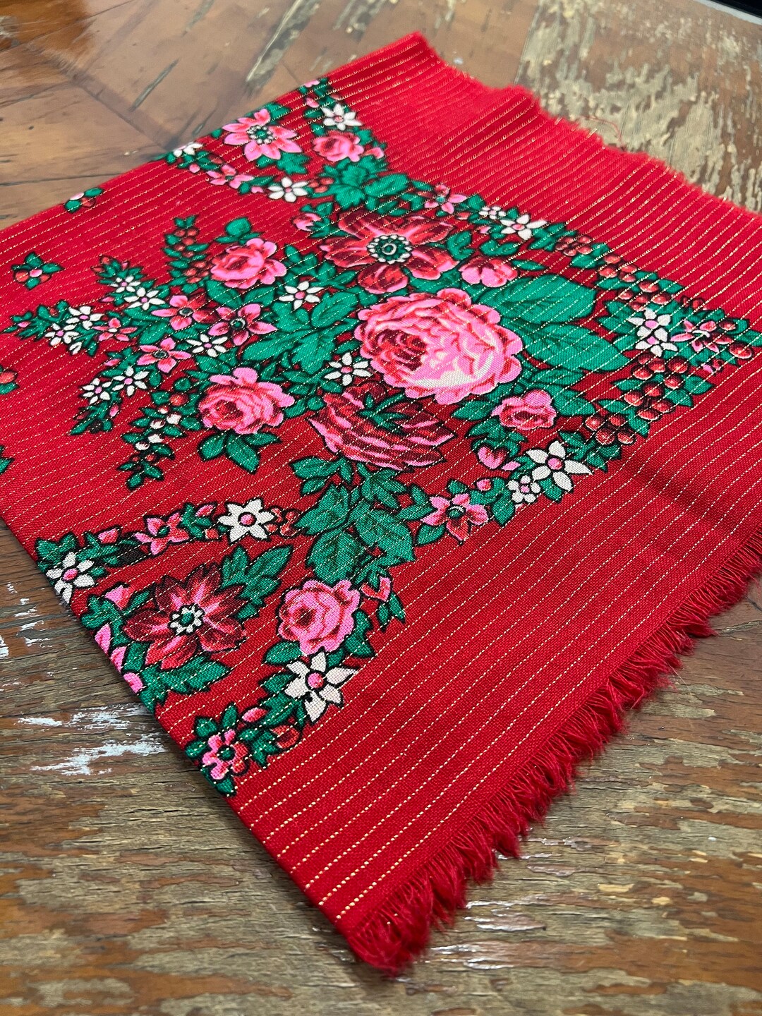 Ukraine Ukrainian Romanian Wool Shawl Russian Soviet Floral Vintage ...