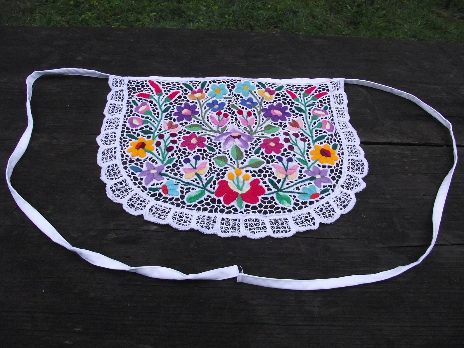 Traditional Hungarian Matyo Apron Skirting Pinafore Hand - Etsy