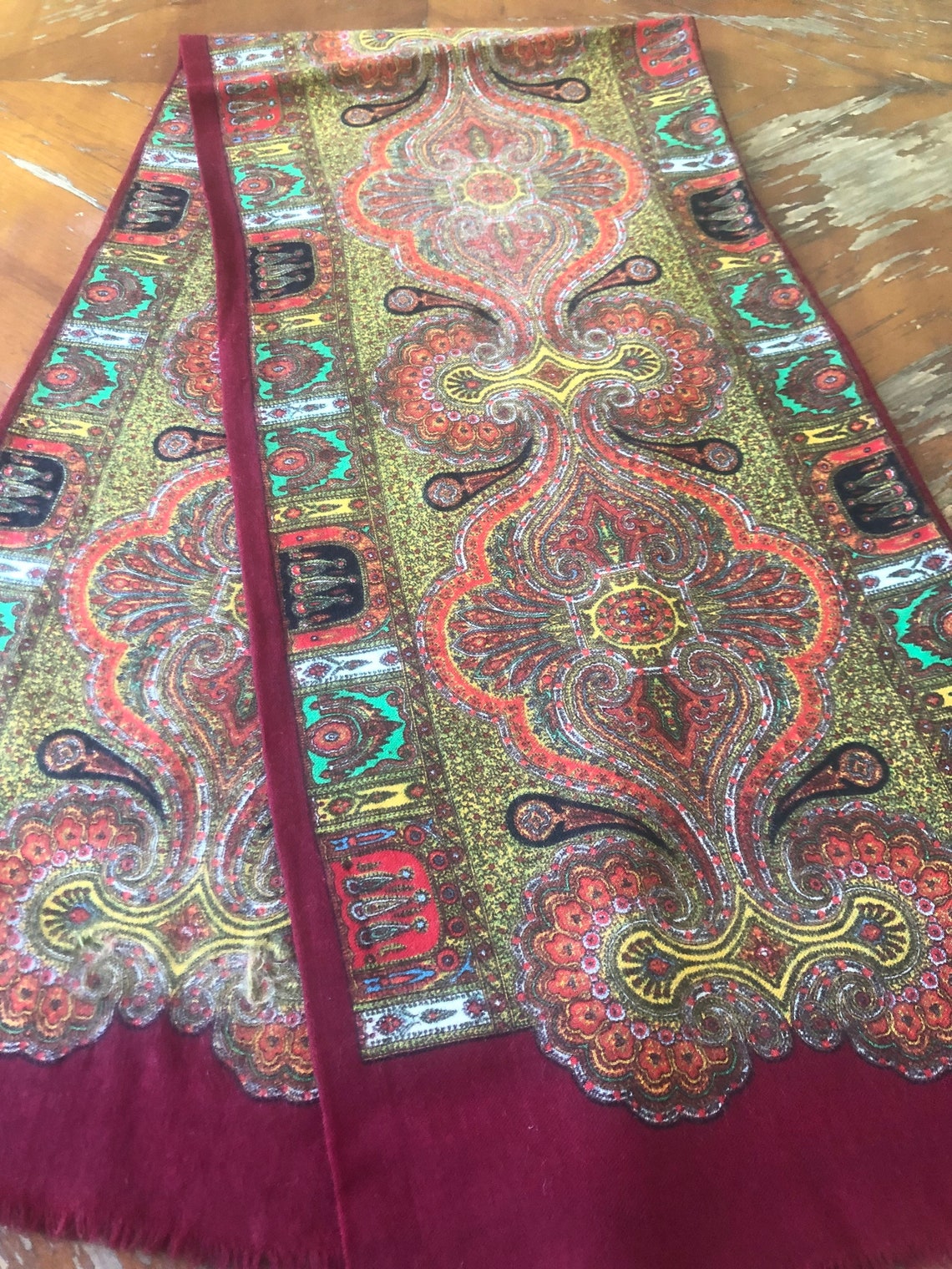 Beautiful Man’s Neck Scarf Vintage Soviet Floral Ukrainian Romanian ...