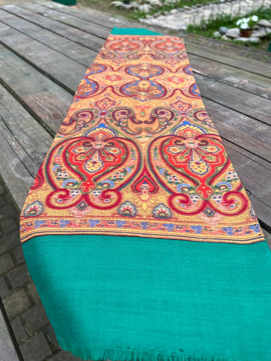 Beautiful Man’s Neck Scarf Vintage Soviet Floral Ukrainian Romanian Old ...