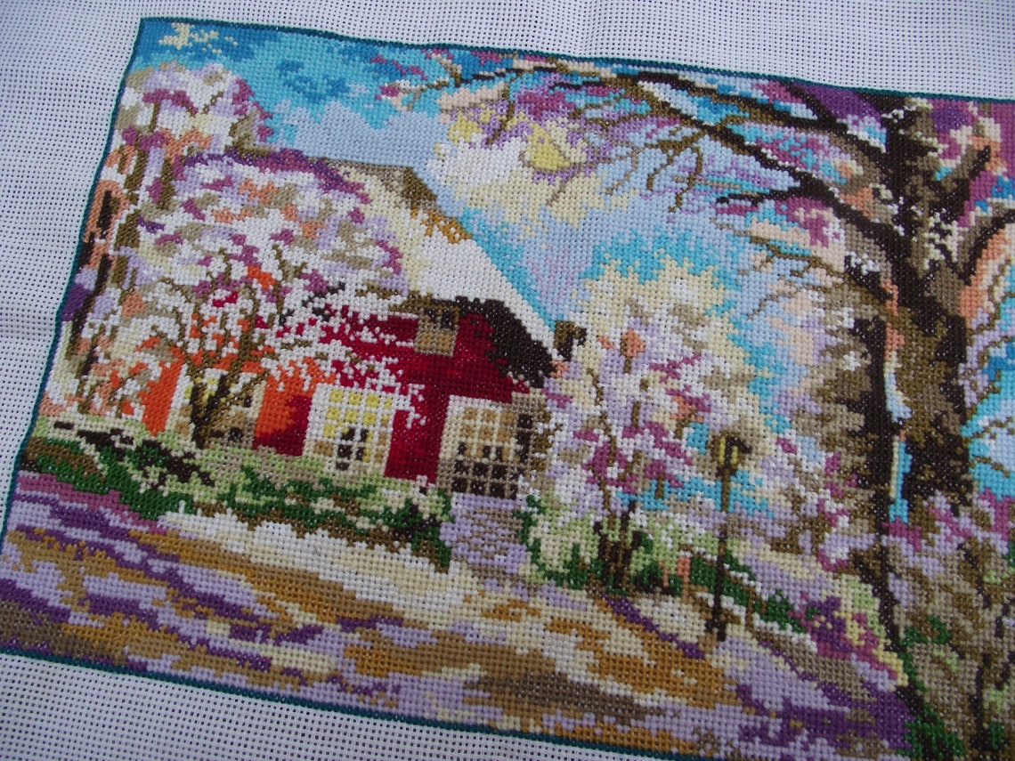 Finished Completed Cross Stitch Incredibly Handmade - Etsy