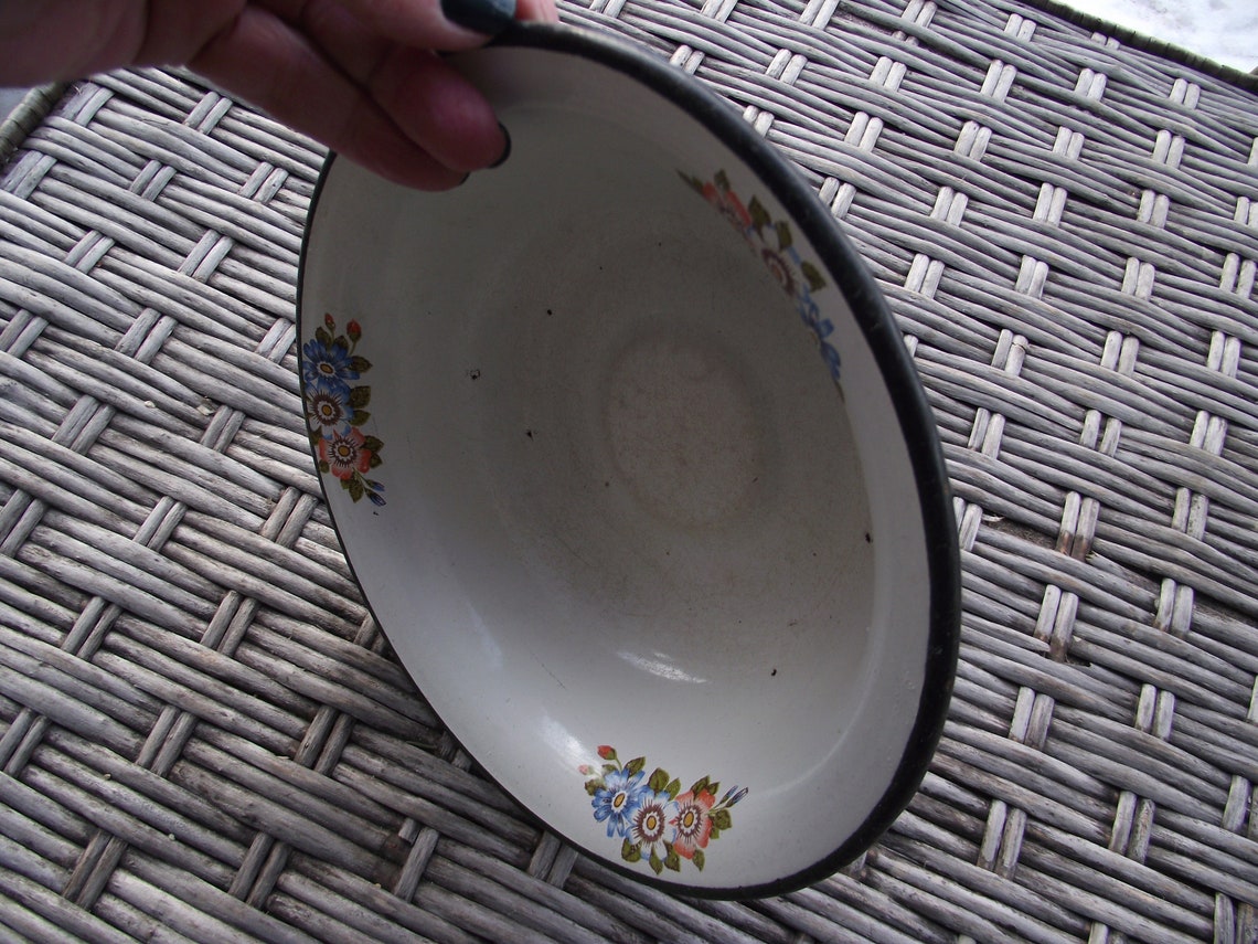 Romanian Ukrainian Rustic Vintage Enamel Bowl Enamel Plate - Etsy