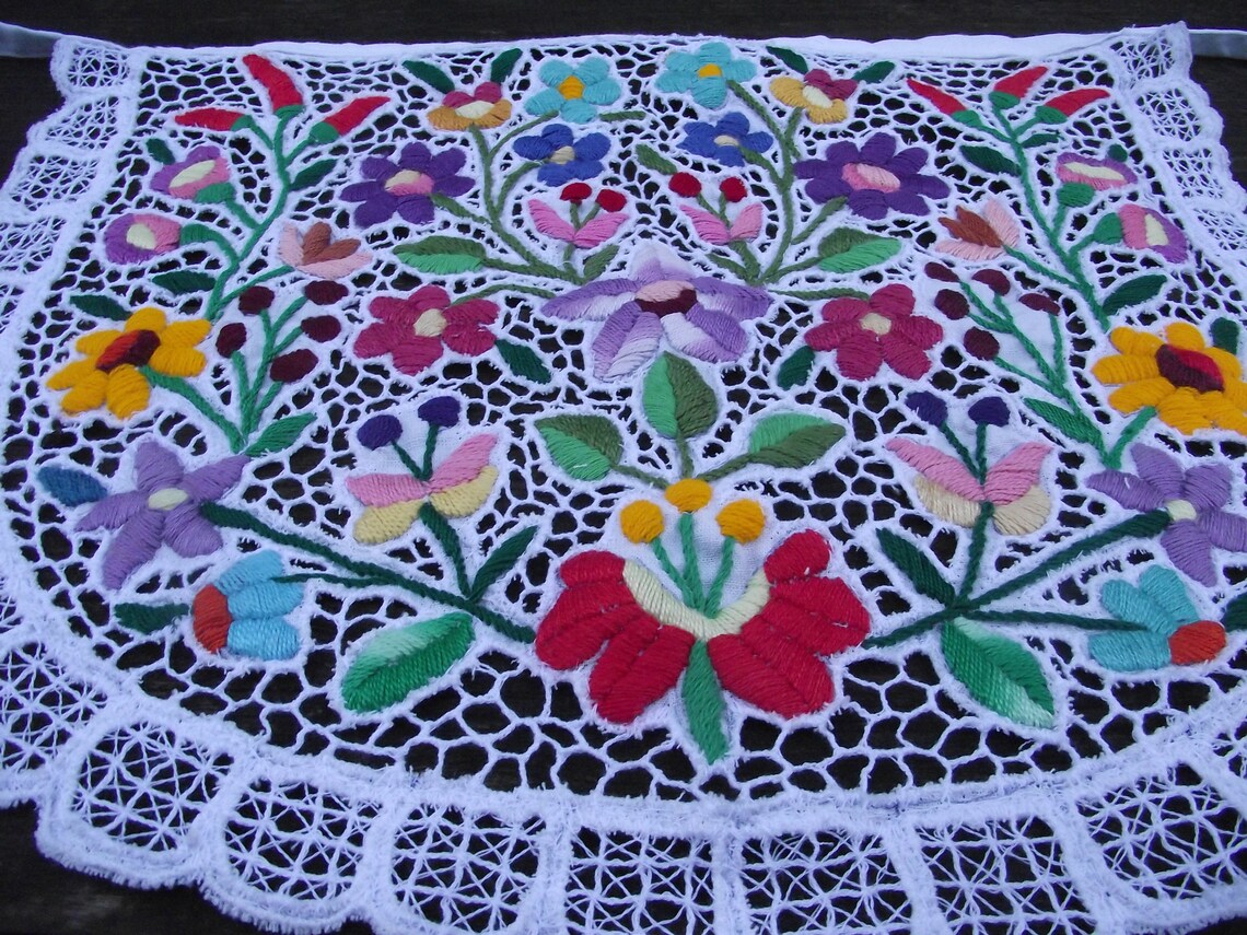Traditional Hungarian Matyo Apron Skirting Pinafore Hand - Etsy