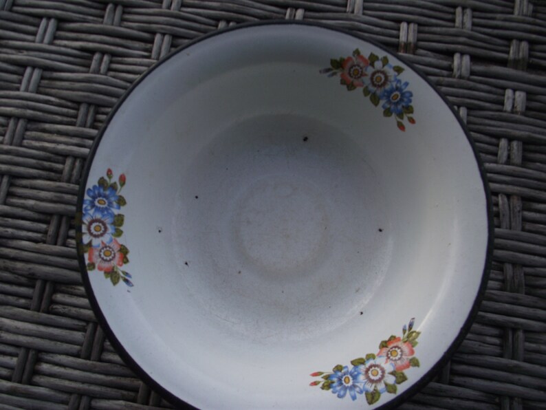Romanian Ukrainian Rustic Vintage Enamel Bowl Enamel Plate - Etsy