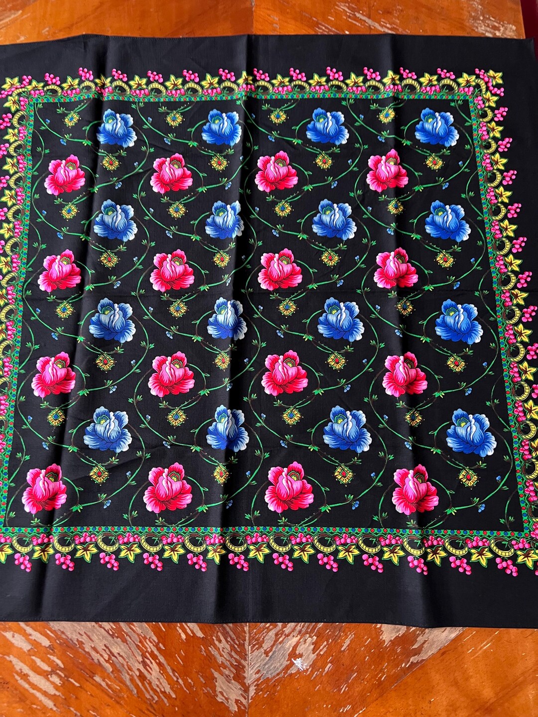 Ukraine Ukrainian Romanian Wool Shawl Russian Scarf Soviet Floral ...