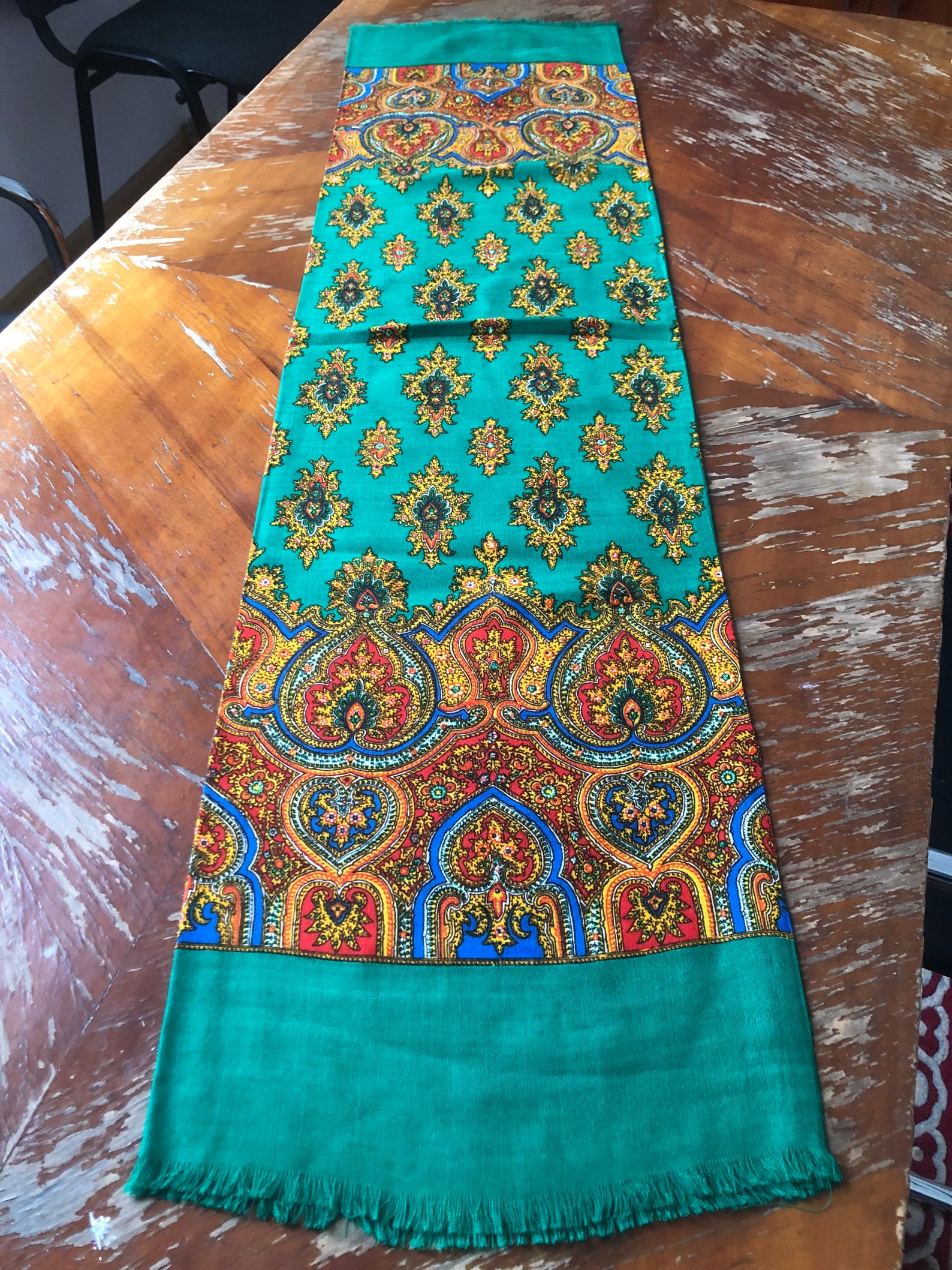 Unique Very Rare Scarf Beautiful Man’s Neck Scarf Vintage Soviet Floral ...