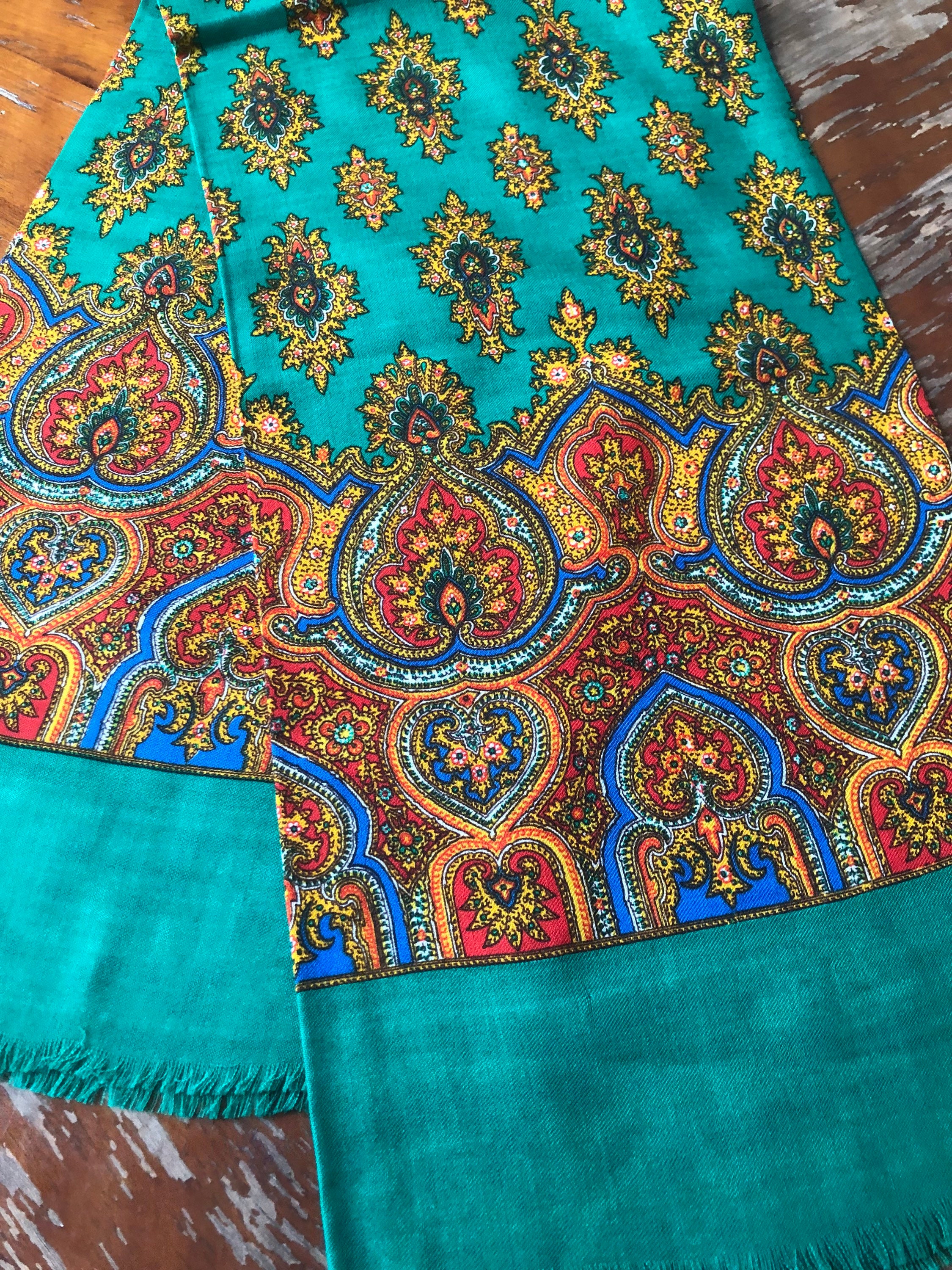 Unique Very Rare Scarf Beautiful Man’s Neck Scarf Vintage Soviet Floral ...