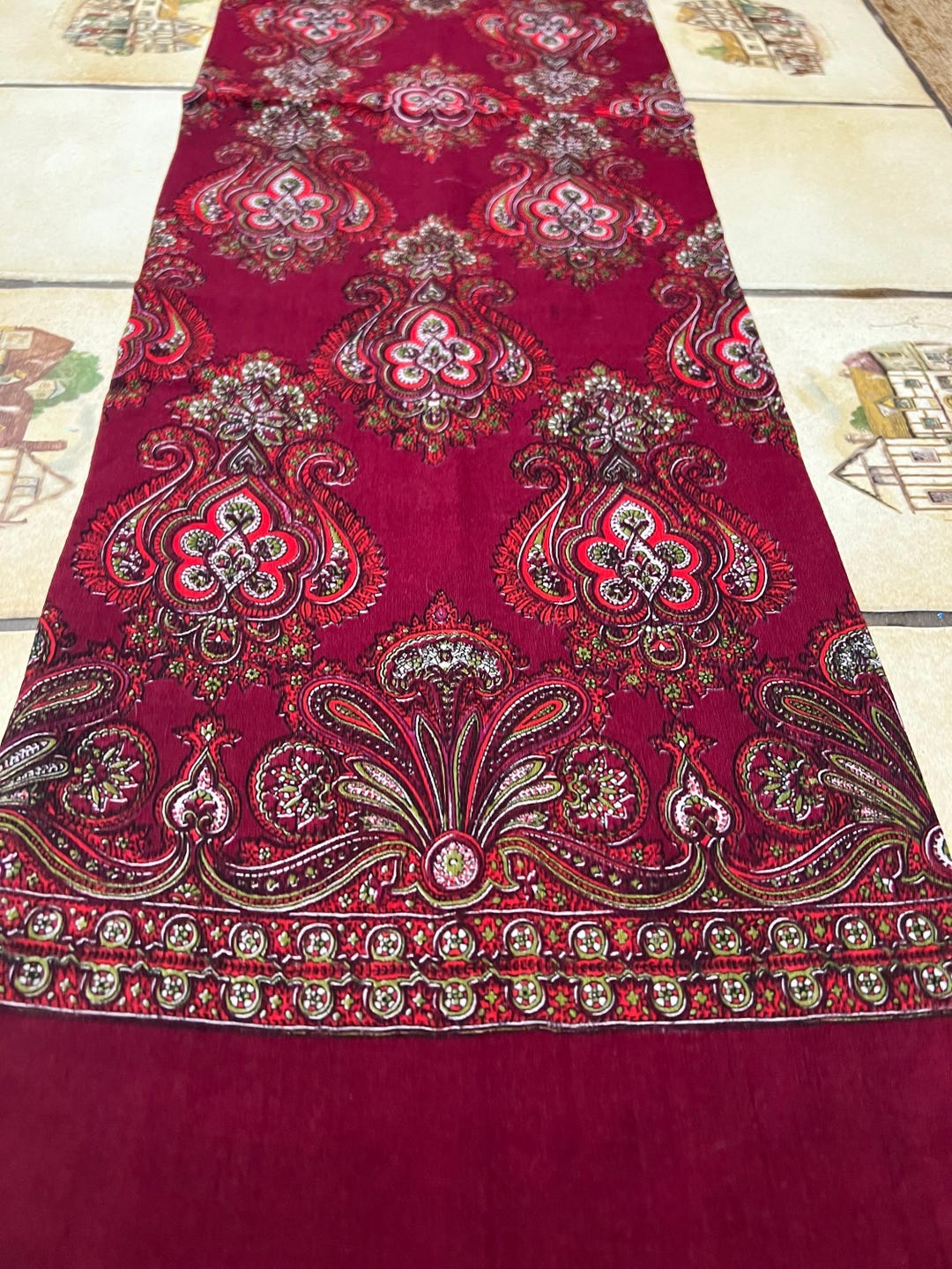 Unique Rare Man’s Neck Scarf Soviet Floral Ukrainian Wool Old Scarf ...