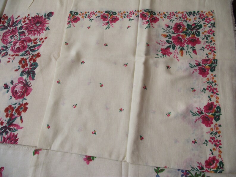 Soviet Floral Shawl 60s Ivory Folk Shawl Cotton Wadding Bright - Etsy