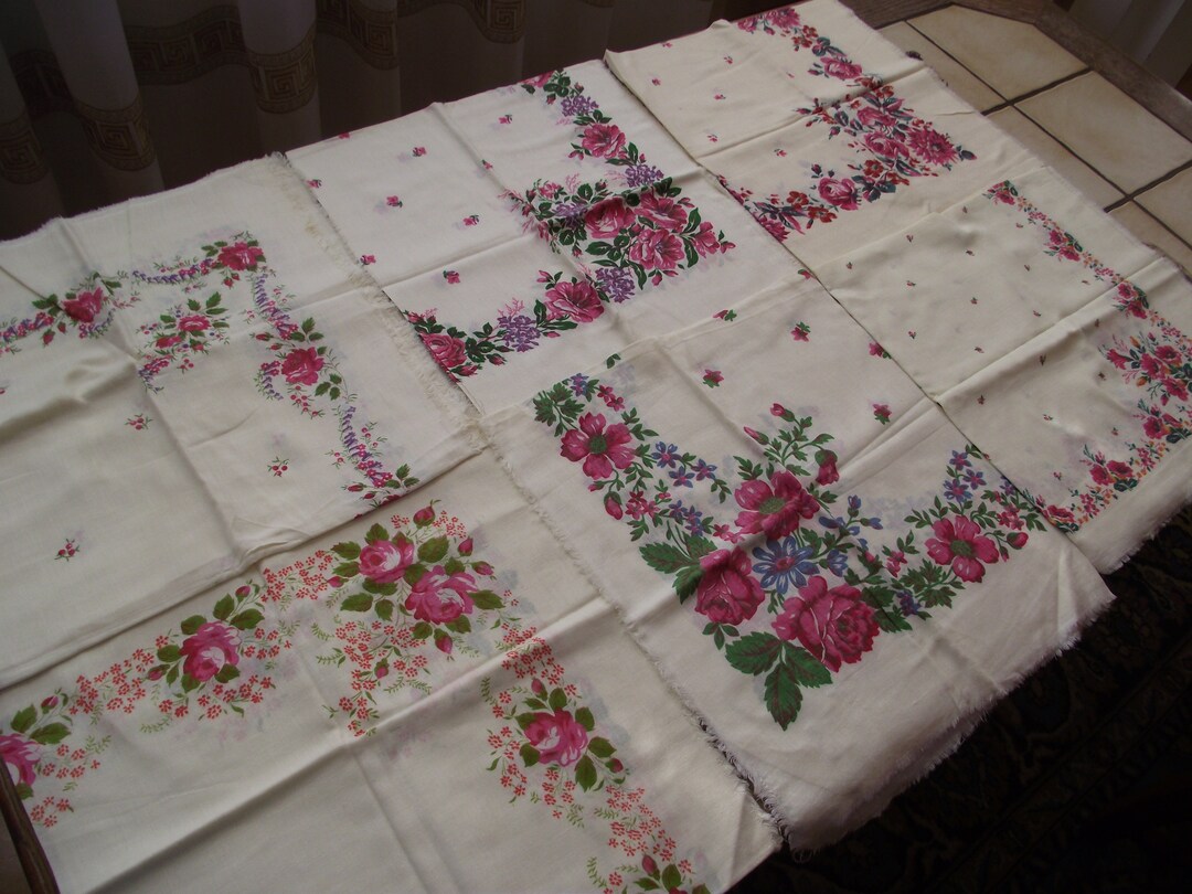 Soviet Floral Shawl 60s Ivory Folk Shawl Cotton Wadding Bright - Etsy