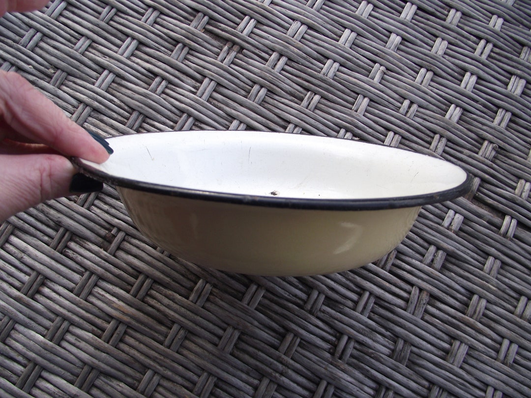 Romanian Ukrainian Rustic Vintage Enamel Bowl Enamel Plate Metal Bowl ...