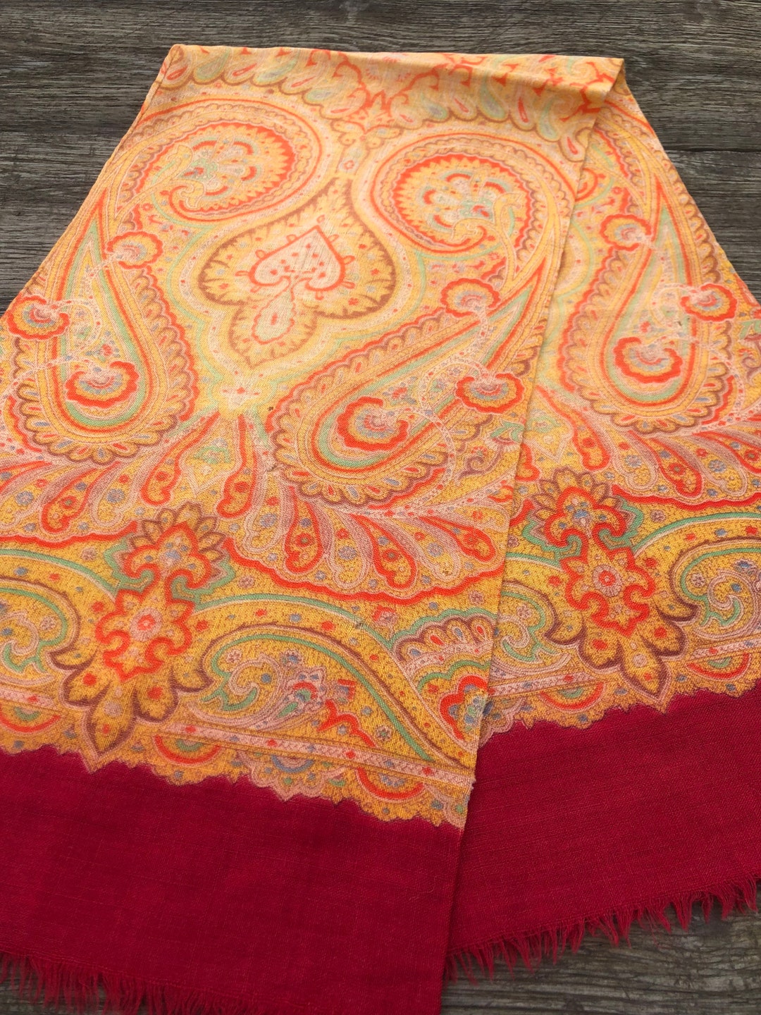 Beautiful Man’s Neck Scarf Vintage Soviet Floral Ukrainian Romanian ...