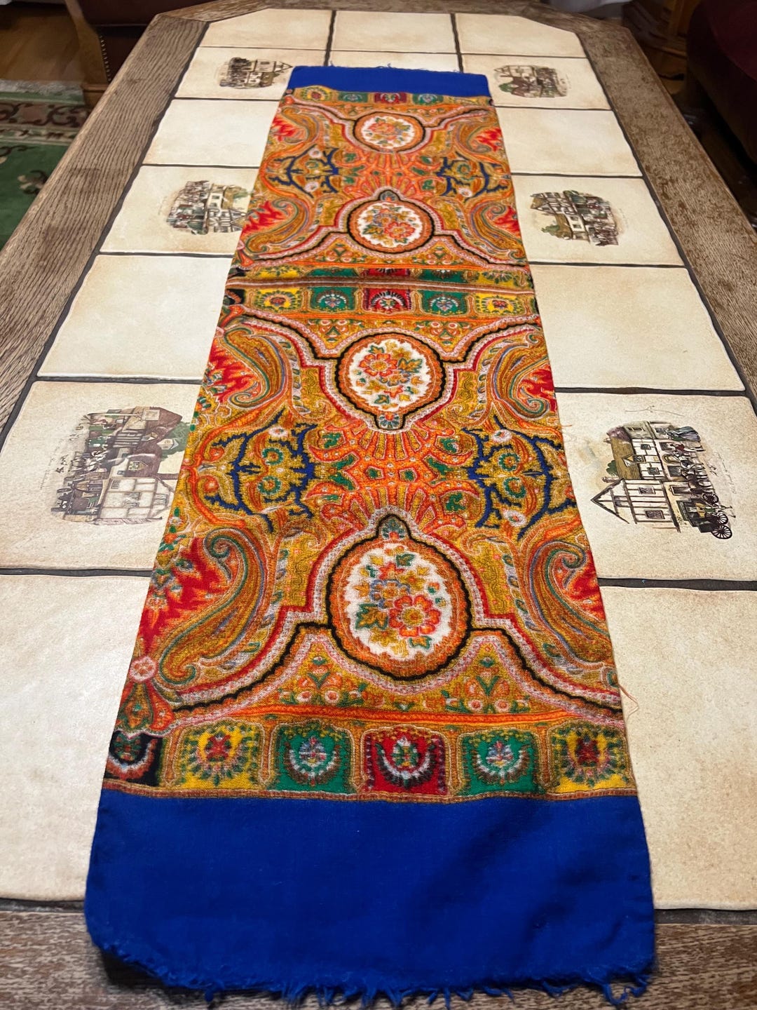 Unique Rare Scarf Beautiful Man’s Neck Scarf Soviet Floral Ukrainian ...