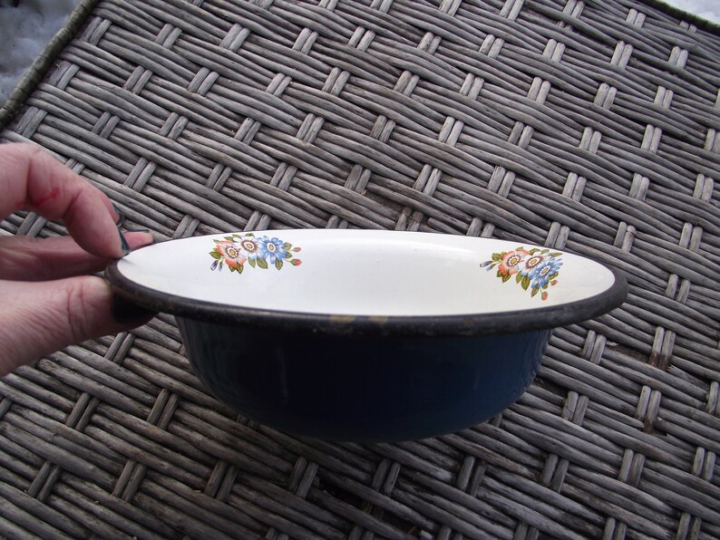 Romanian Ukrainian Rustic Vintage Enamel Bowl Enamel Plate - Etsy