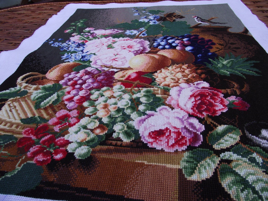 Finished Completed Cross Stitch Incredibly Beautiful Handmade | Etsy