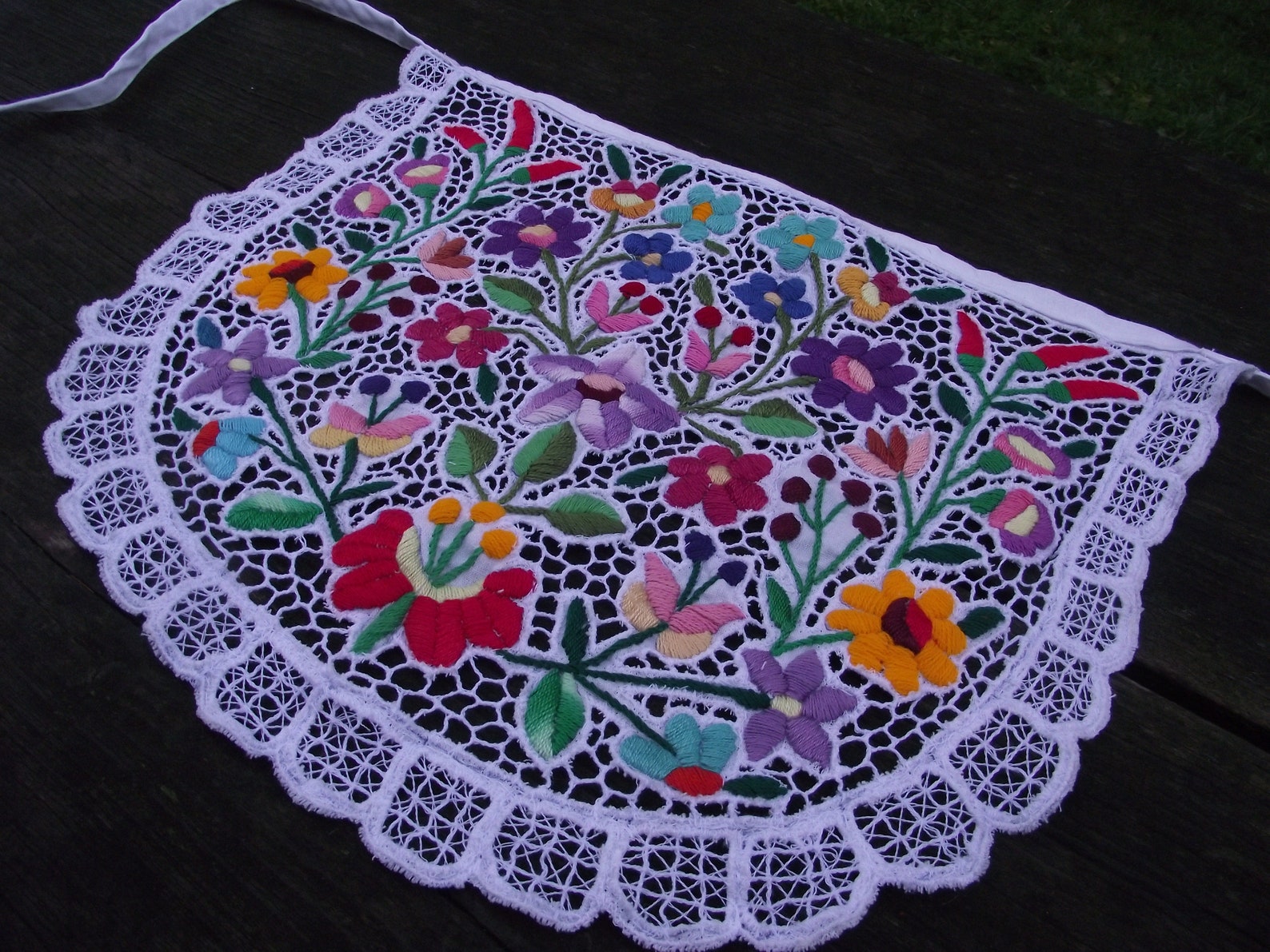 Traditional Hungarian Matyo Apron Skirting Pinafore Hand - Etsy