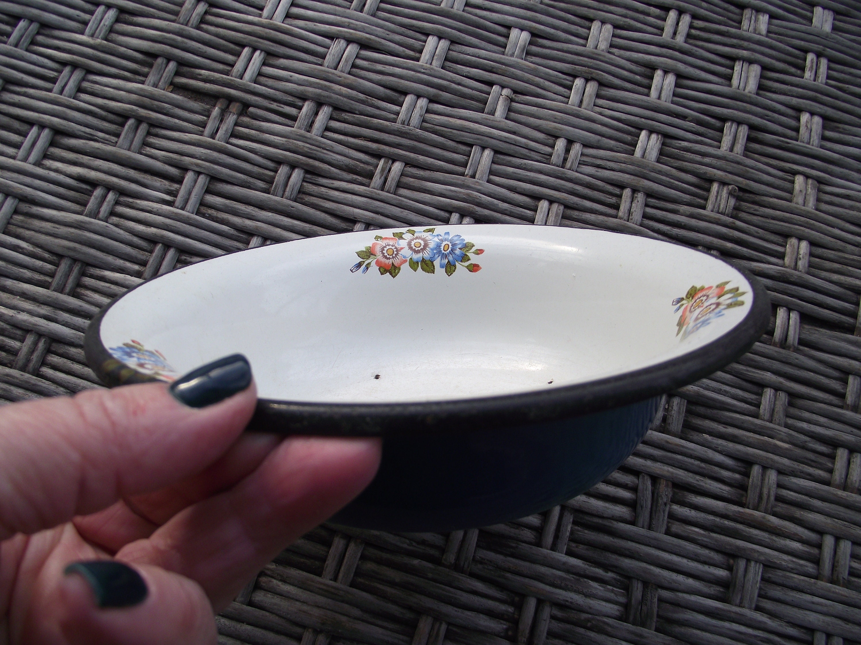 Romanian Ukrainian Rustic Vintage Enamel Bowl Enamel Plate - Etsy