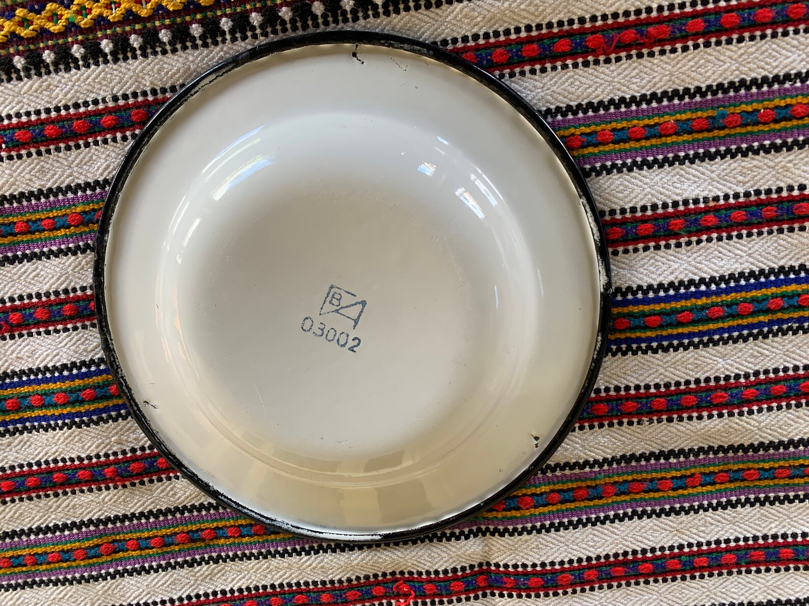 Romanian Ukrainian Rustic Vintage Enamel Bowl Enamel Plate Metal Bowl ...