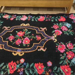 Very Heavy Ukraine Carpet Cross-stitch Old Antique Rug Kilim Embroidery ...