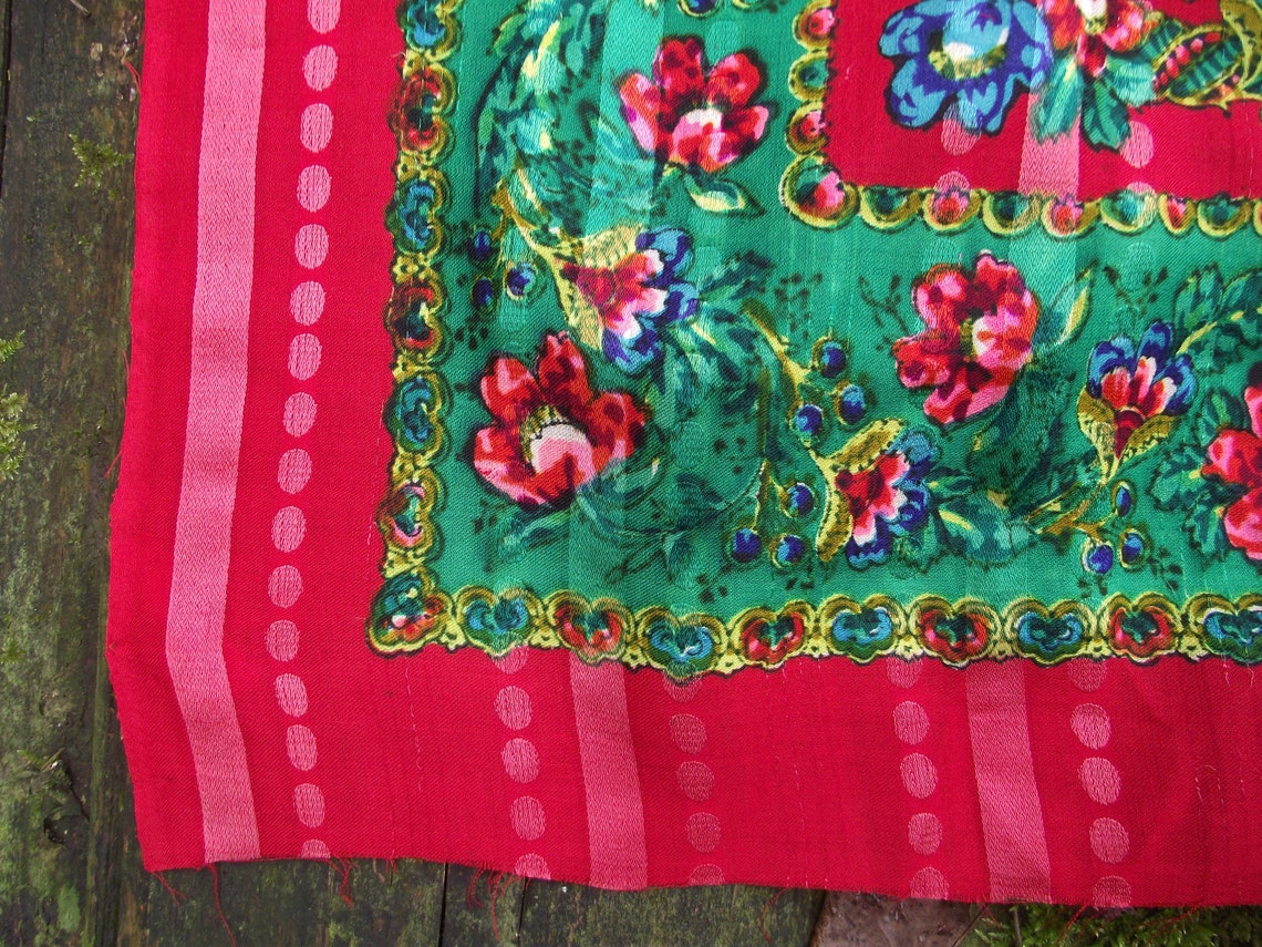 Romanian Wool Shawl Russian Scarf Soviet Floral Vintage Shawl Old Shawl ...