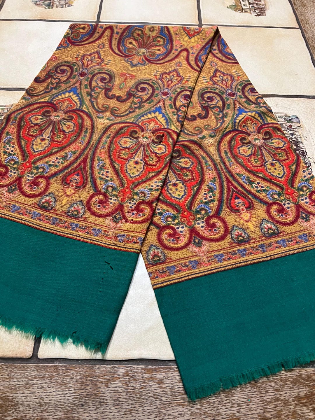 Unique Rare Man’s Neck Scarf Soviet Floral Ukrainian Wool Old Scarf ...