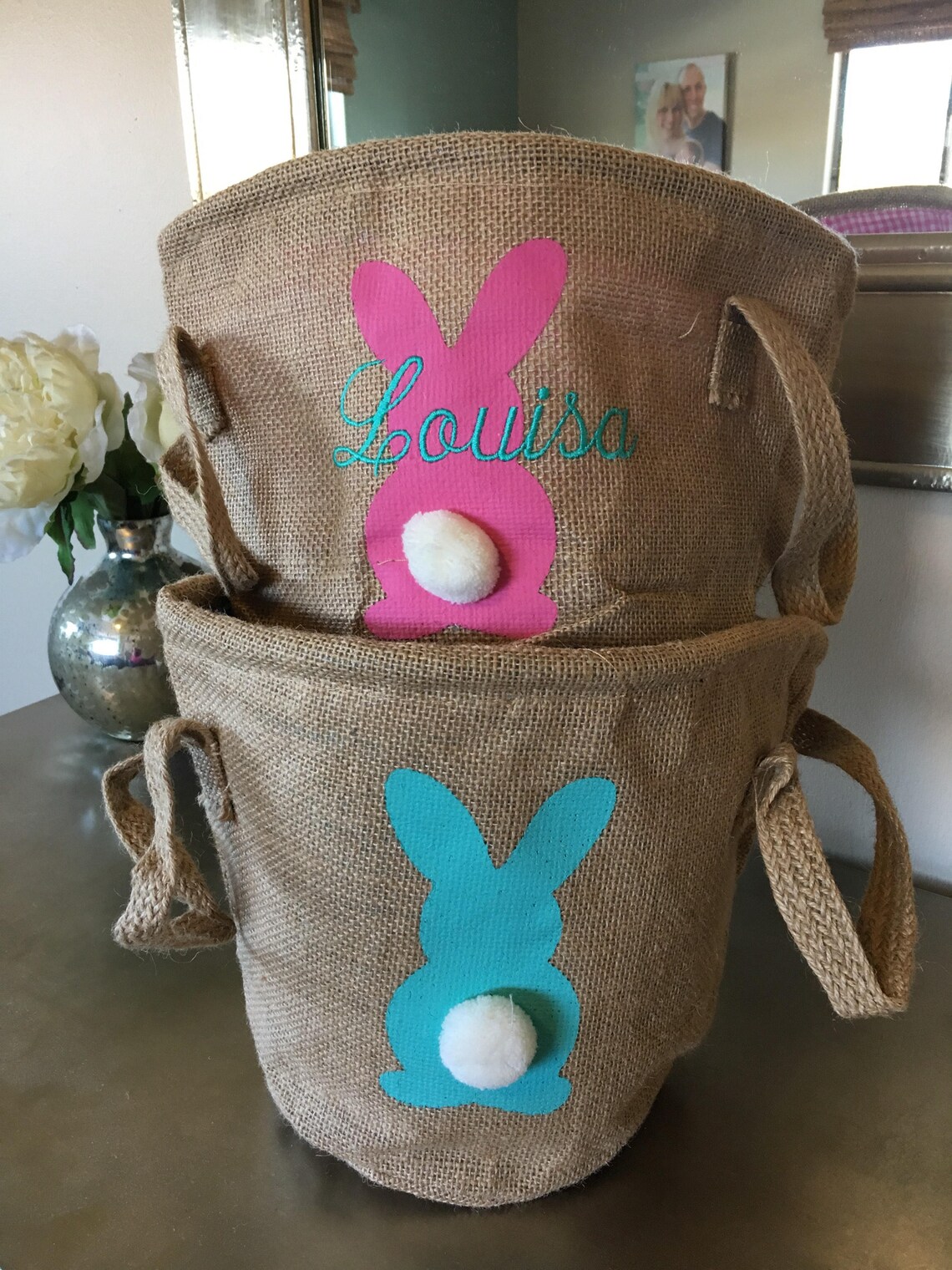 Monogrammed Easter Basket, Personalized Easter Basket, Girls Easter ...