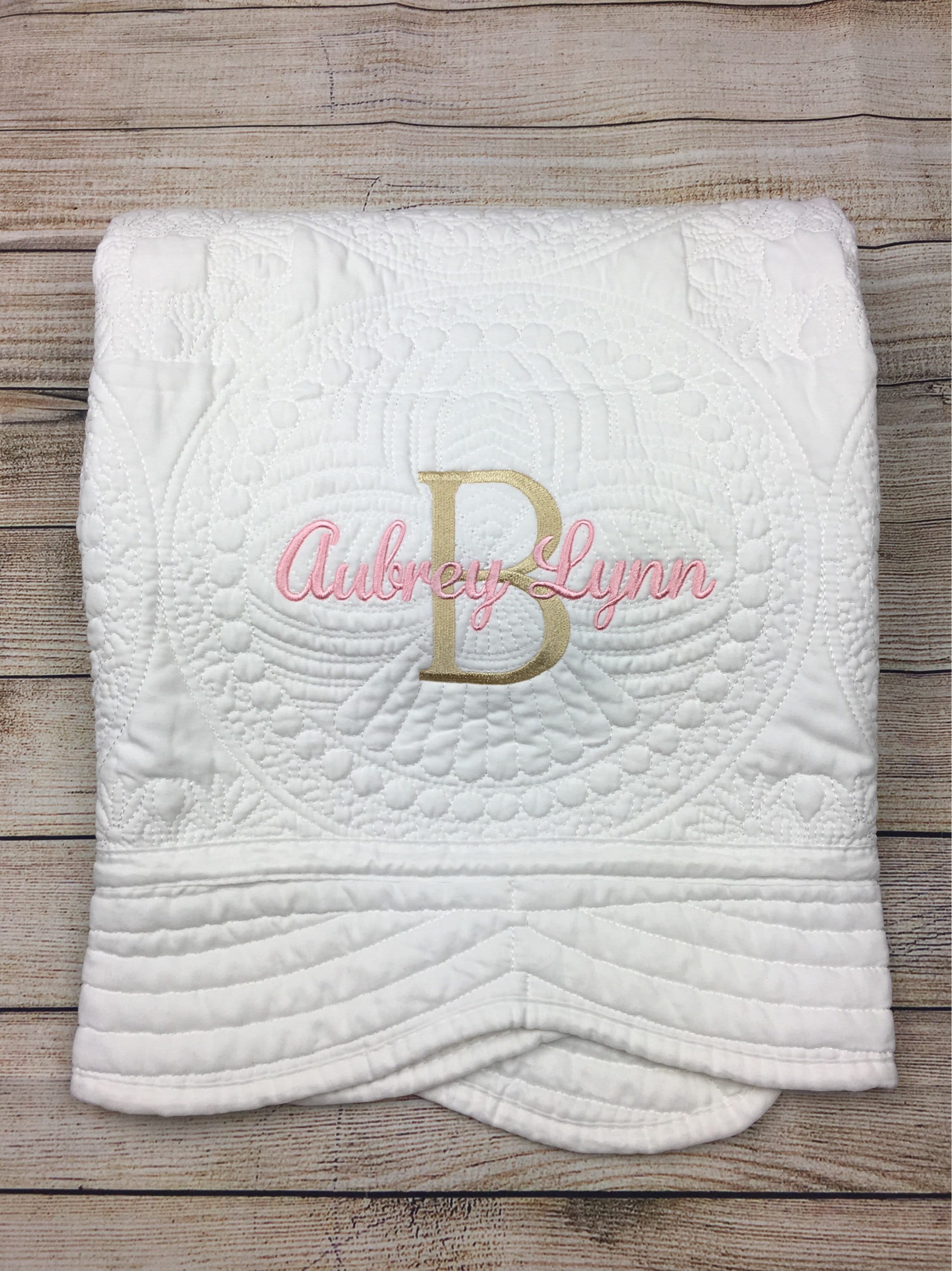 Monogrammed Baby Quilt Personalized Baby Blanket | Etsy