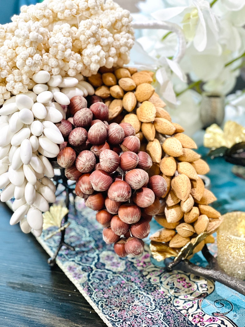 Sofreh Aghd Hazelnut, Almond, Noghl and Jordan Almond Clusters - Set of ...