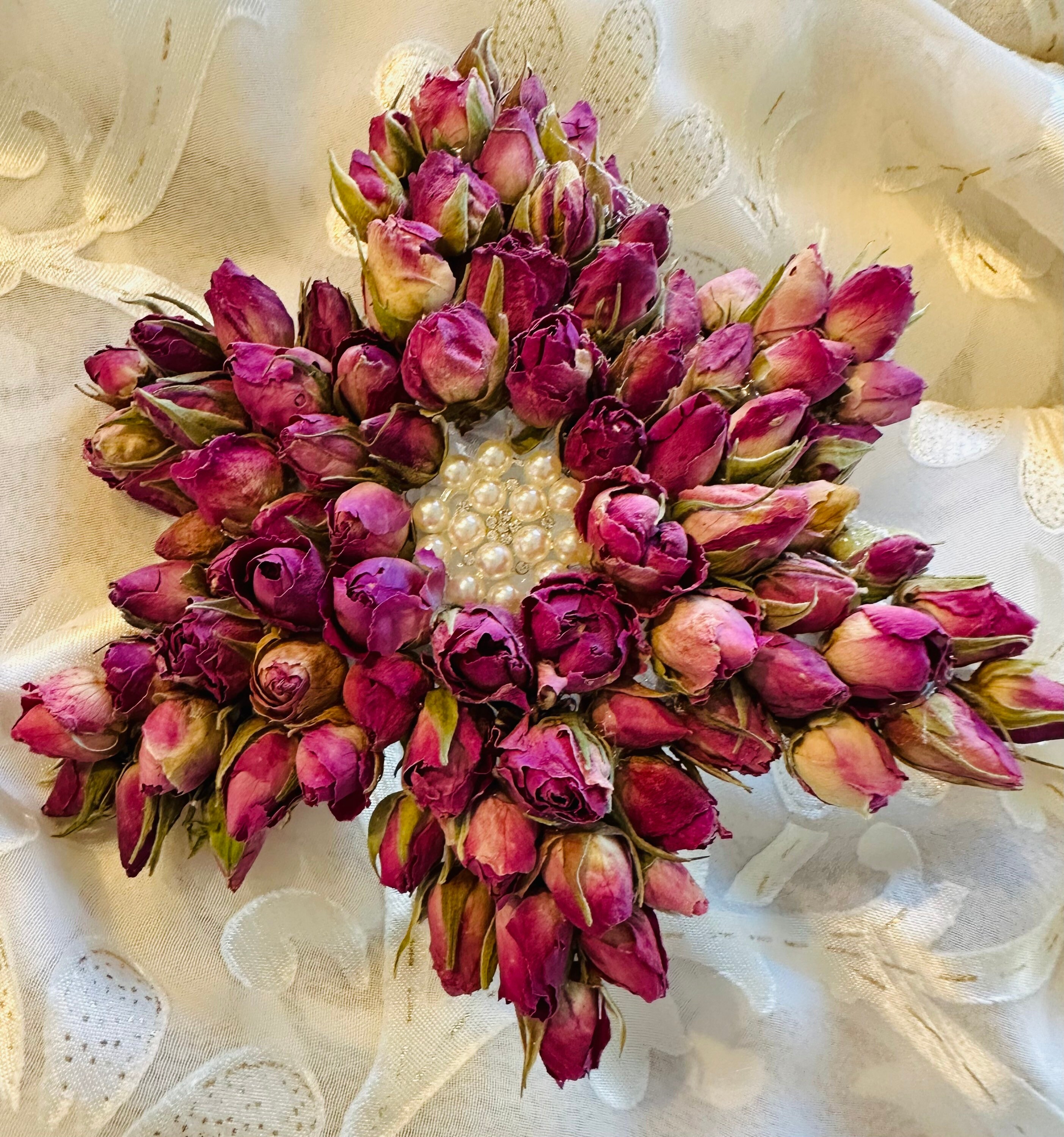 Sofreh Aghd Set of Seven Spice Tray, Rose Buds Flower, and Pearl Eggs With Rhinestone Decoration ...