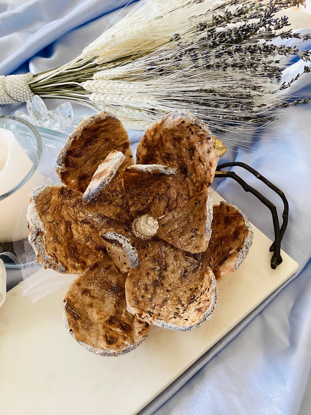 Sofreh Aghd Bread- Magnolia Bread Flower With Silver or Gold Accent- - Etsy