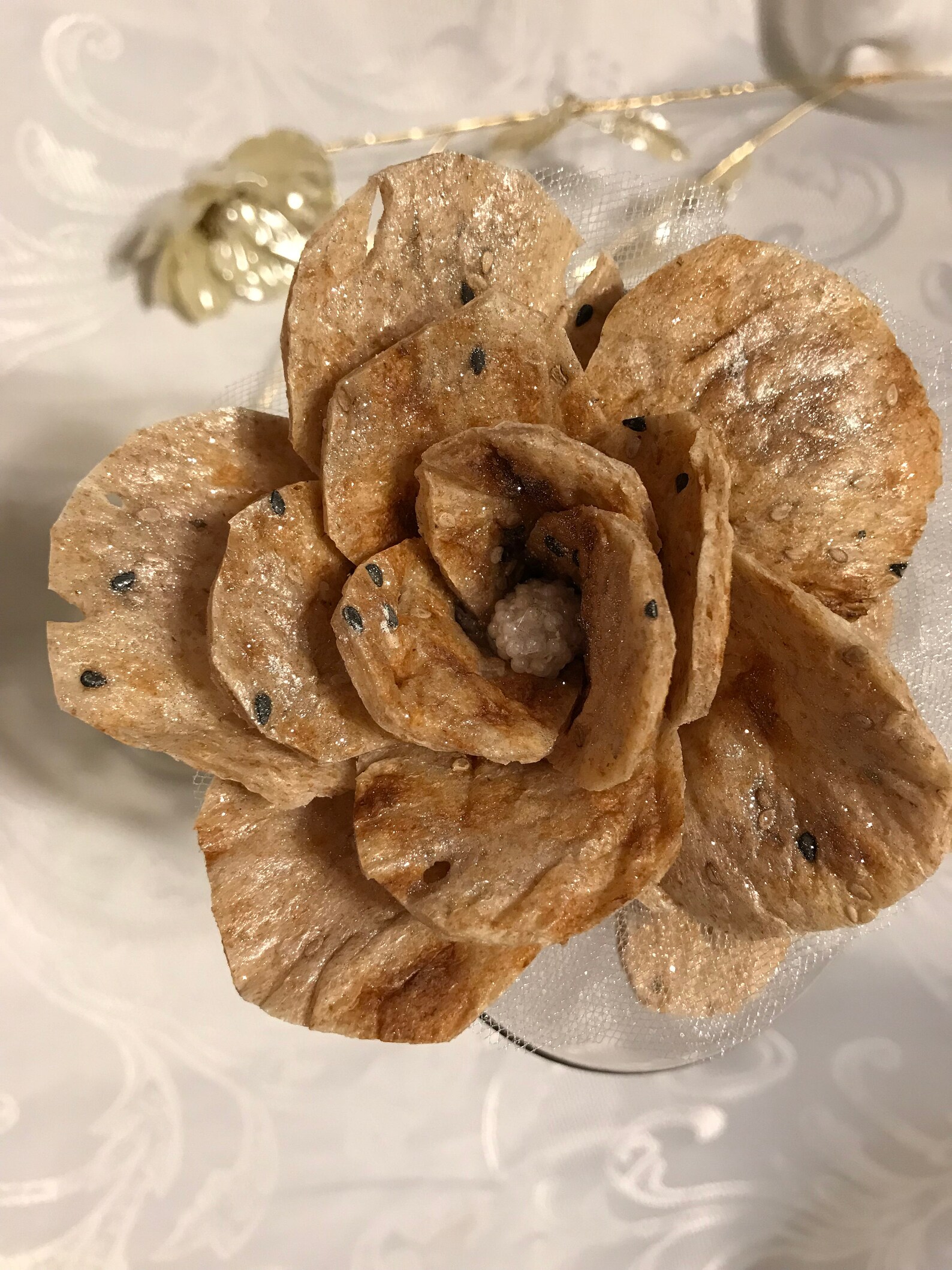 Sofreh Aghd Bread- Decorative Bread Flowers With Gold or Silver Accent ...