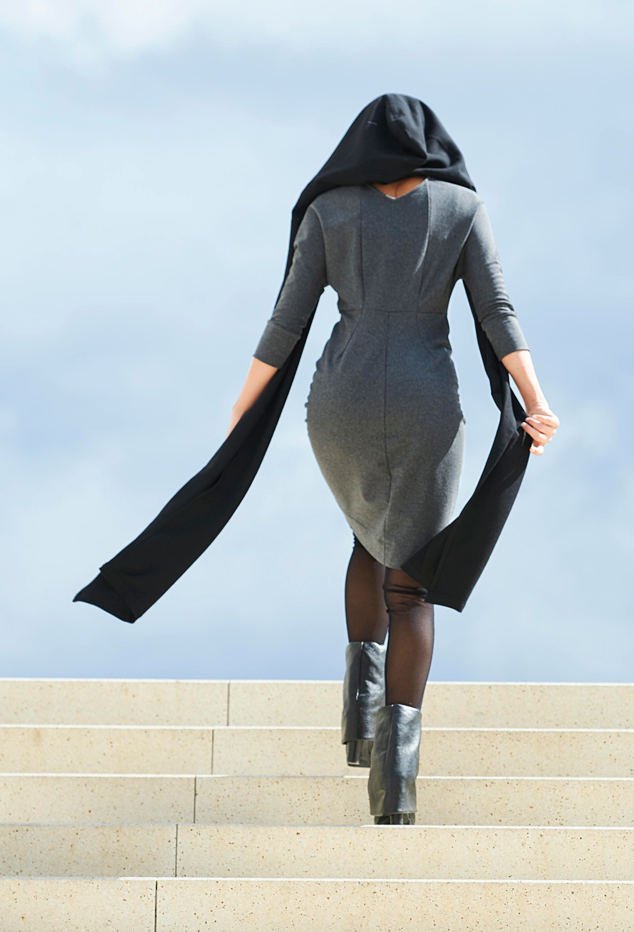 Black Scarf, Cowl Scarf, Long Wool Scarf, Oversized Scarf, Winter Scarf ...