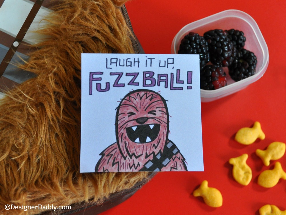 Star Wars: the Force Awakens Chewbacca Lunch Note + Coloring Page ...