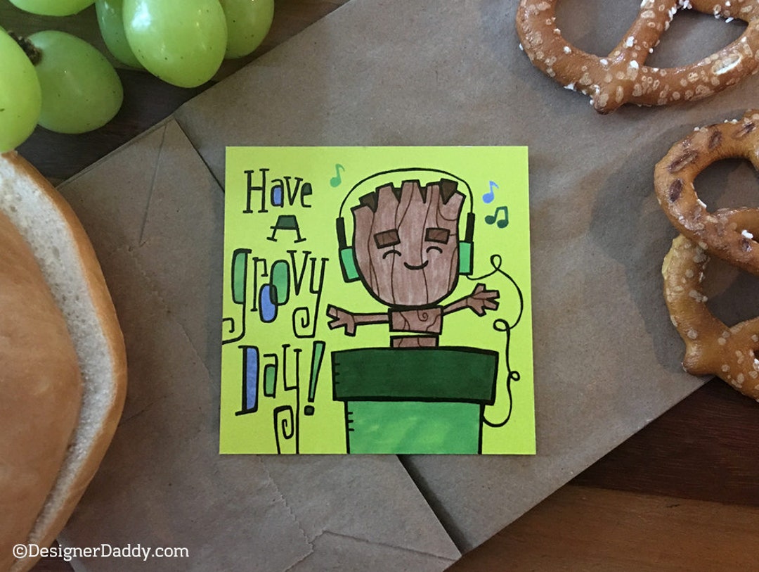 Baby Groot Lunch Note Coloring Pge Instant Download - Etsy