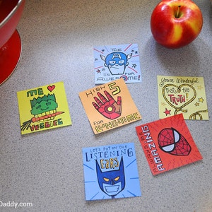 Superhero Lunch Notes - Instant Download - Vol. 1: Back to School! - Etsy