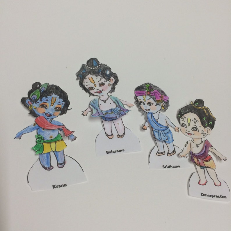 Krishna & Balaram Hindu Paper Dolls for Coloring-instant Download ...