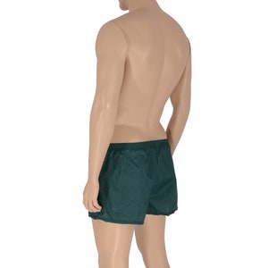 Mens Green Nylon Taffeta Square Cut Shorts Australian Made | Etsy