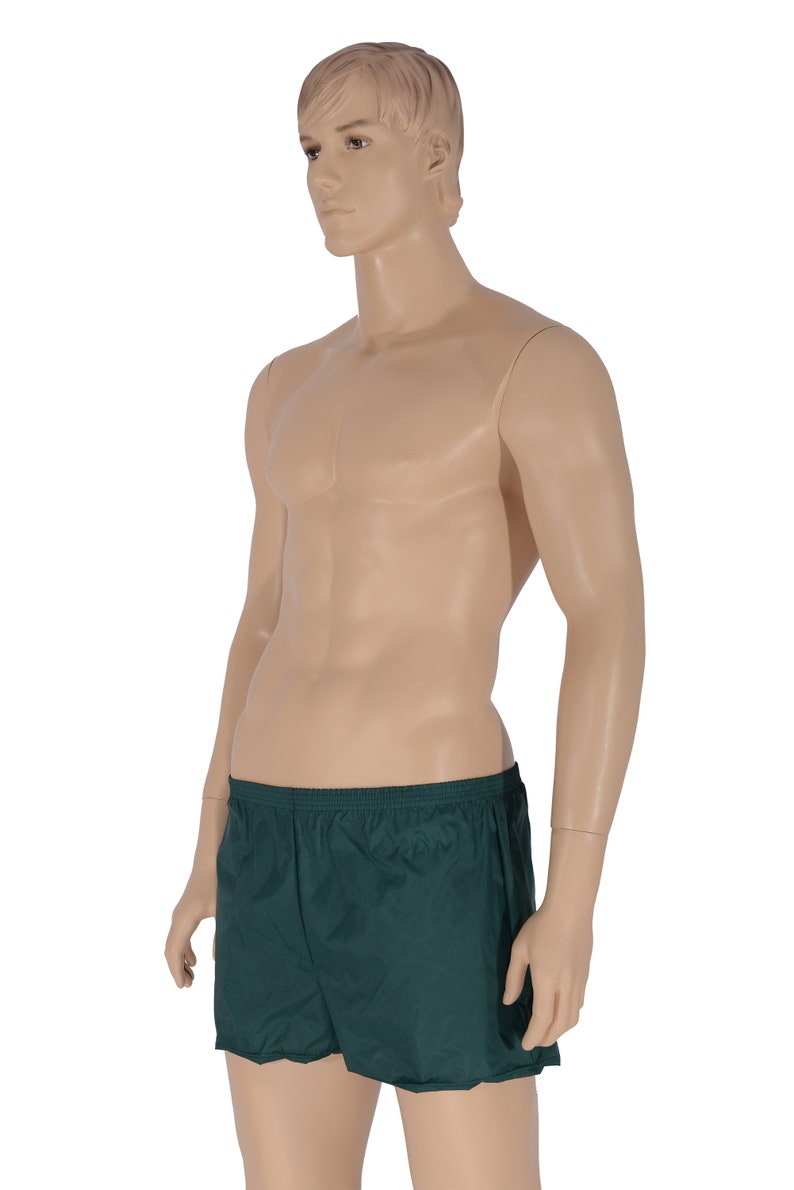 Mens Green Nylon Taffeta Square Cut Shorts, Australian Made, Beach ...