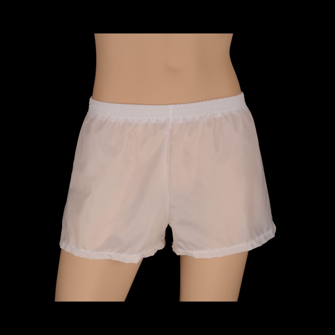 Mens Sheer White Square Cut Shorts: Poly/nylon, Australian Made - Etsy